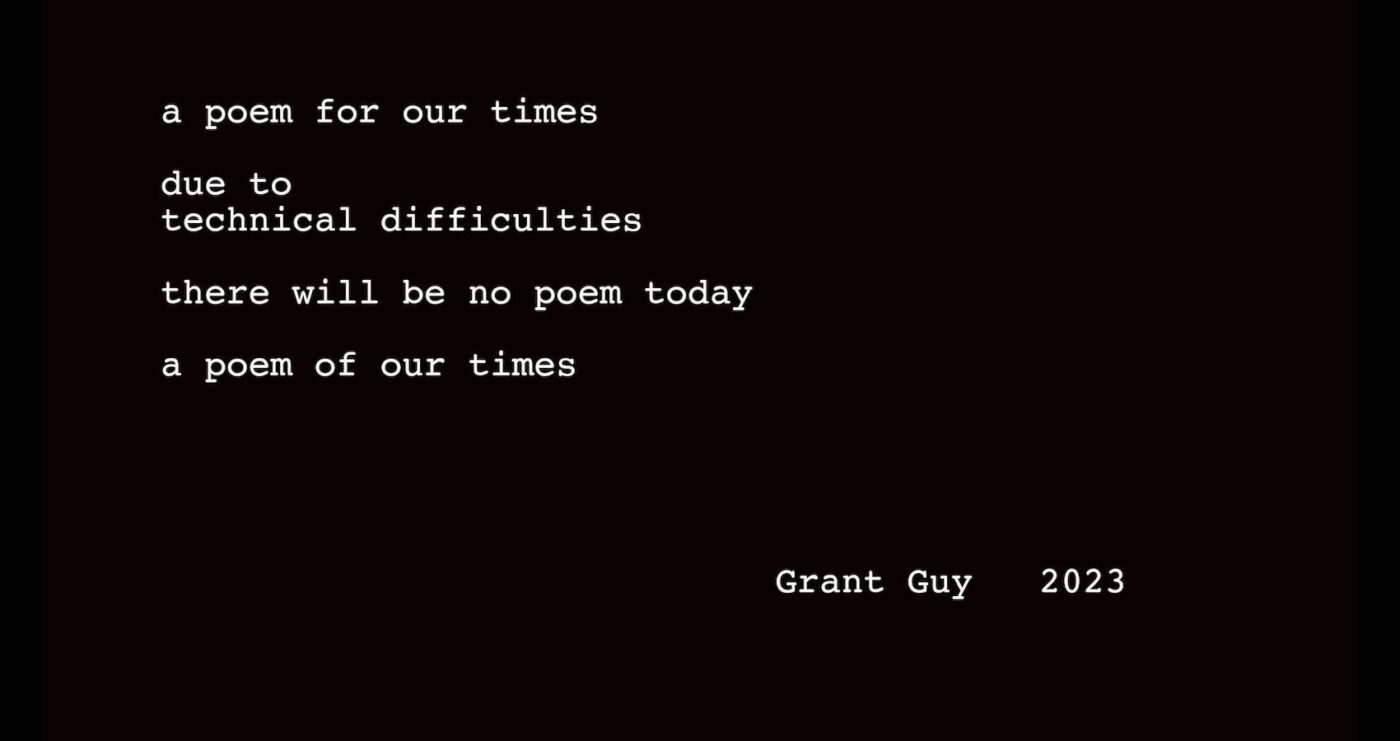 A Poem For Our Times, poetry by Grant Guy at Spillwords.com