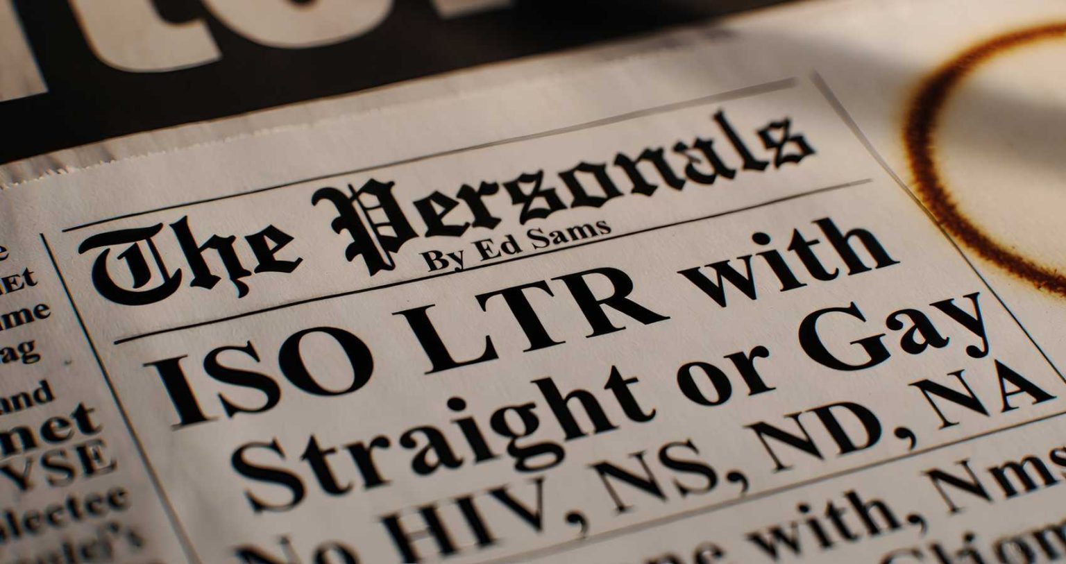 The Personals, a poem by Ed Sams at Spillwords.com